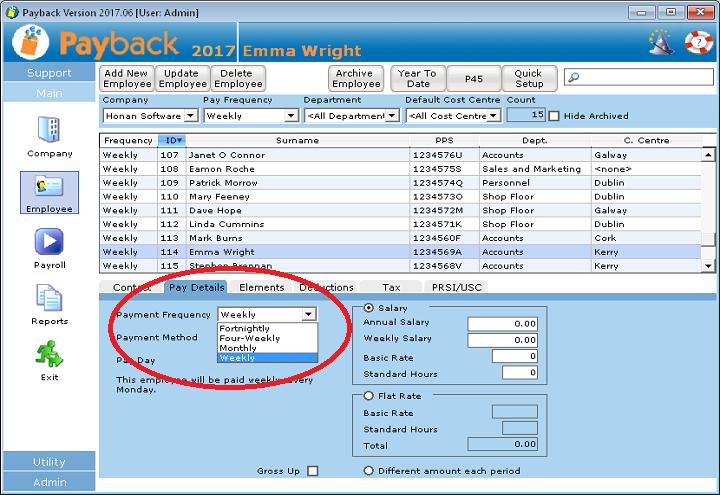 How to change pay date and pay frequency