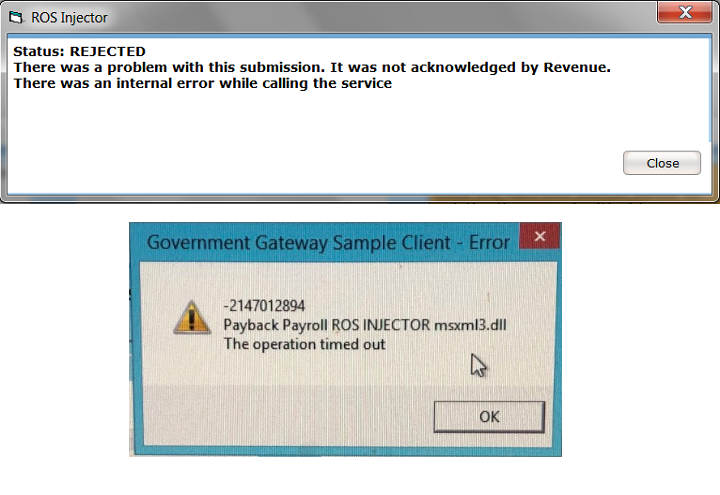 Trouble shooting (1) - Payback Payroll Software