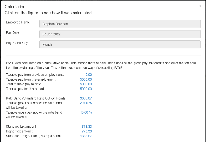 Calculations - Payback Payroll Software