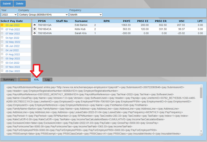 Submitting Payroll to Revenue - Payback Payroll Software