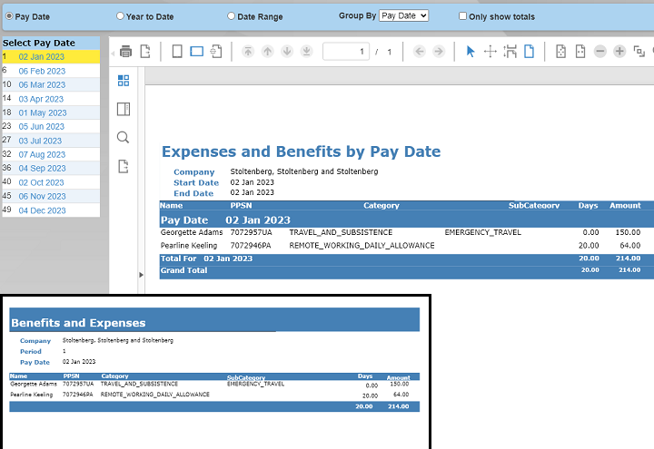 Benefits and Expenses - Enhanced Revenue Reporting - Payback Payroll Software