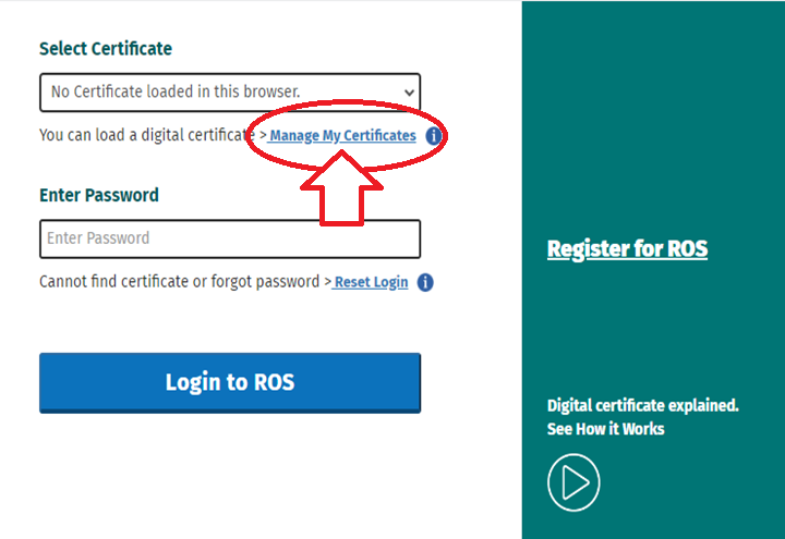 Loading your Digital Certificate into Payback