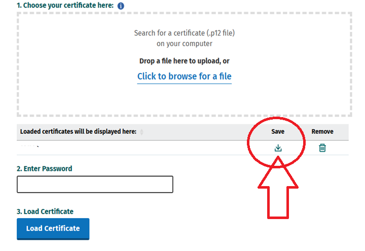 Loading your Digital Certificate into Payback