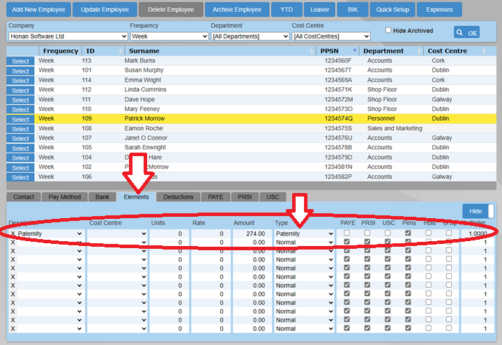 Setting up Paternity - Payback Payroll Software